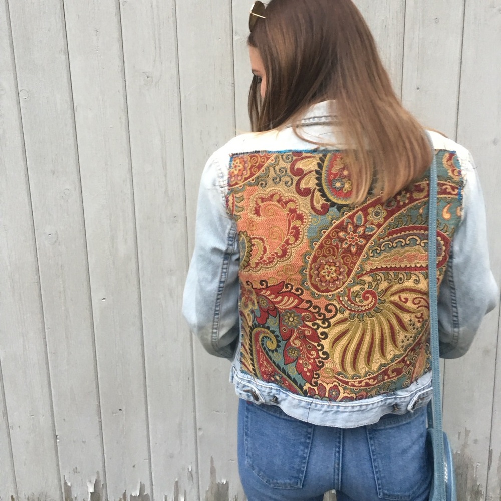 Vintage Denim Jacket With Custom Stitch Detail - Gem